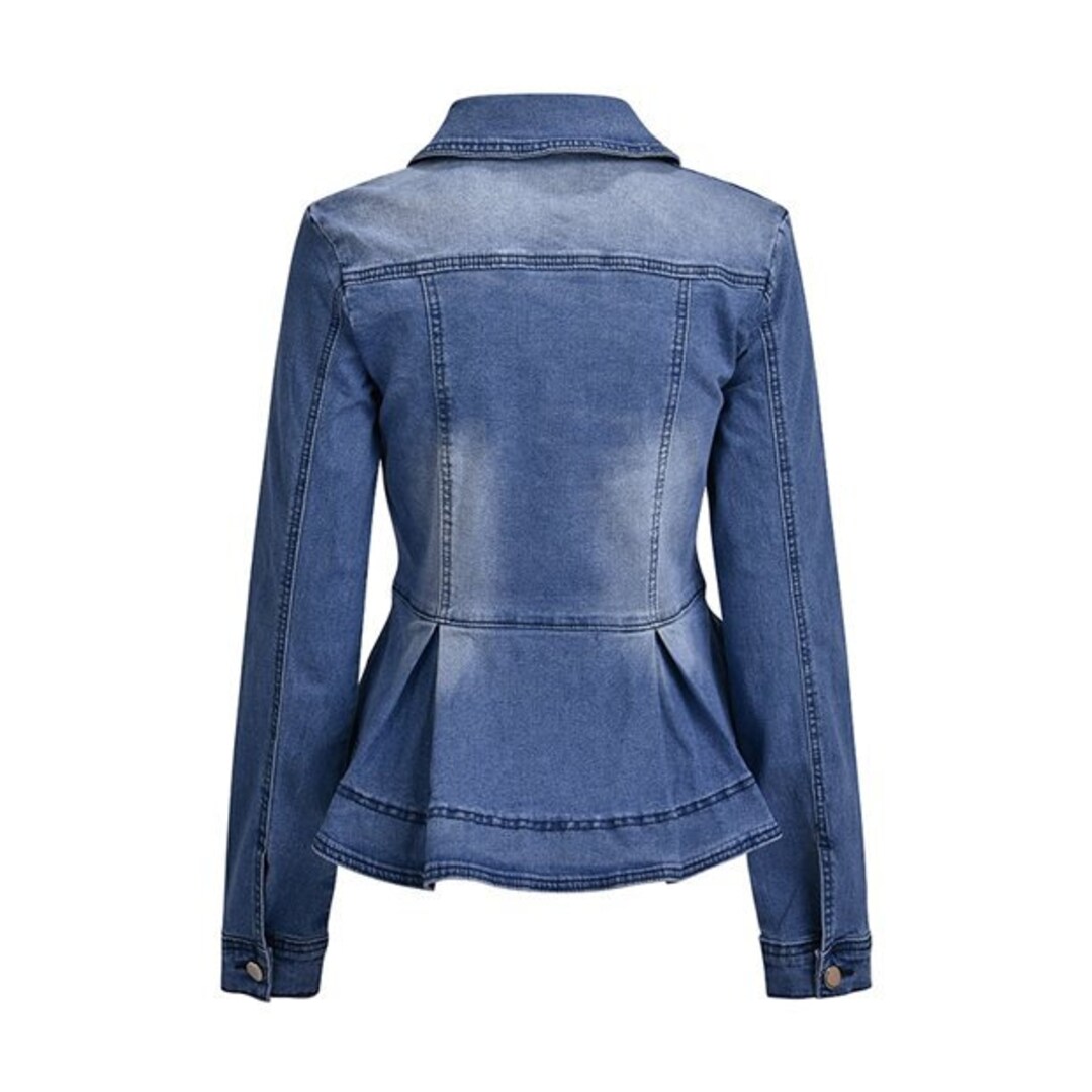 Ruffled Hem Denim Distressed Jacket - Etsy