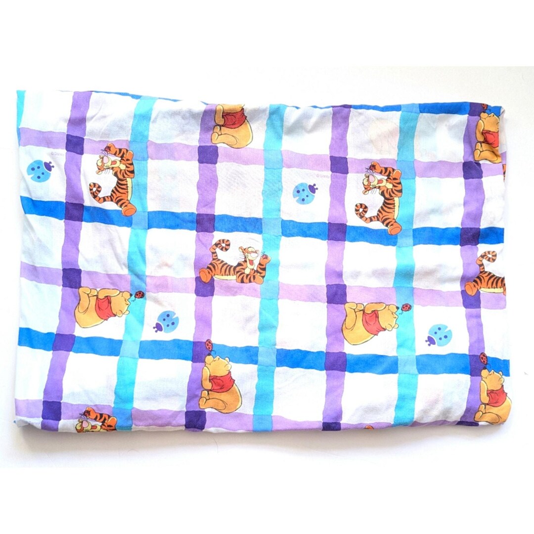 Vintage Disney Winnie the Pooh & Tigger Ladybug Plaid Twin Fitted Sheet ...