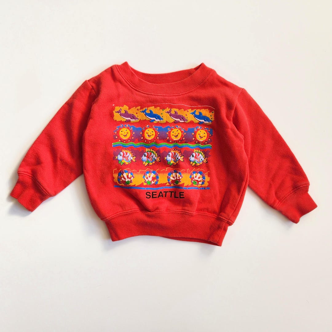 Gerber Childrenswear Vintage 1990s Red Seattle Colorful Sweatshirt Size ...