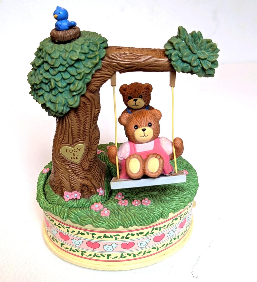 Enesco Vintage 1986 Lucy & Me Bear Swing Music Box let Me Call You ...