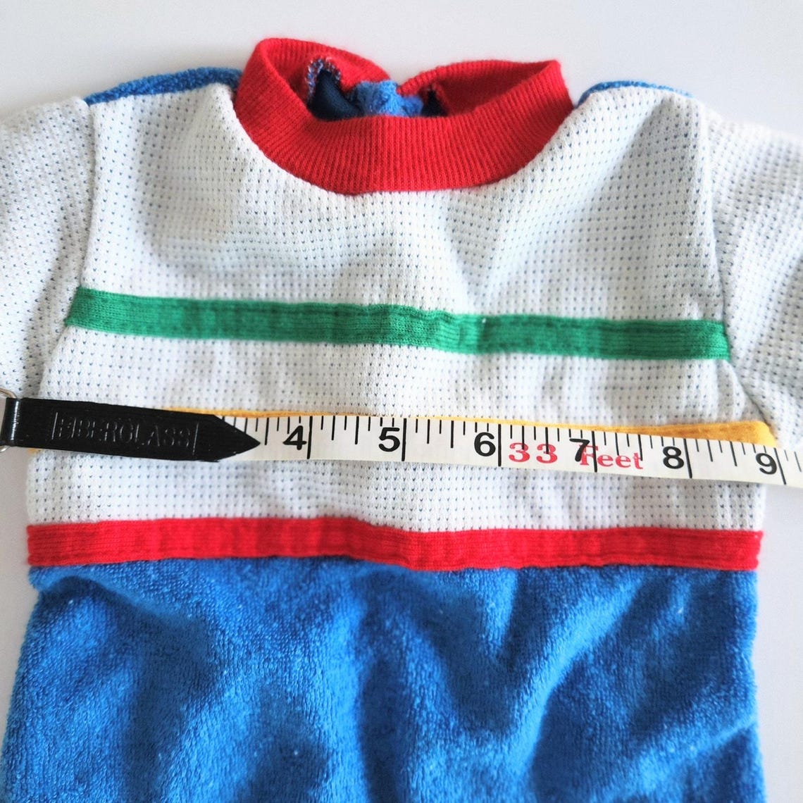Vintage 1980s Baby Terry Cloth Primary Colors Short Sleeve Romper Size ...