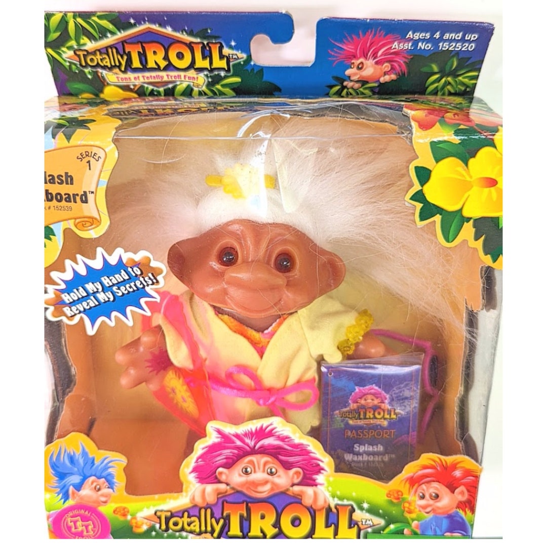 Totally Troll Splash Waxboard Series 1 by Playmates 2001 White Hair NIB ...