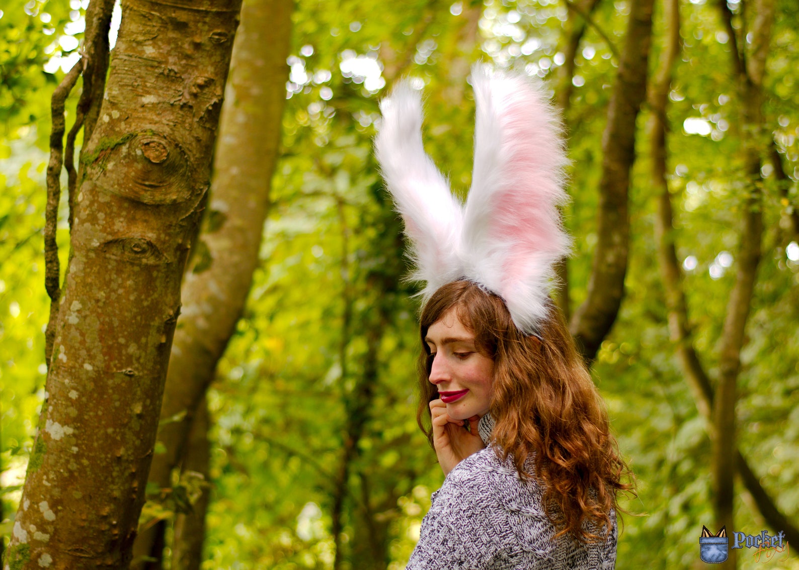 White Rabbit ears realistic ears hare ears tail set | Etsy