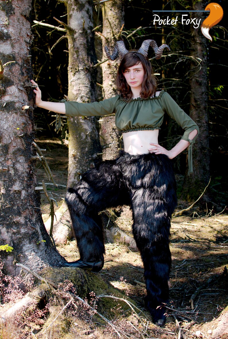 Demon Legs and Horns Black Fluffy Goat Legs Furry Fursuit Legs | Etsy