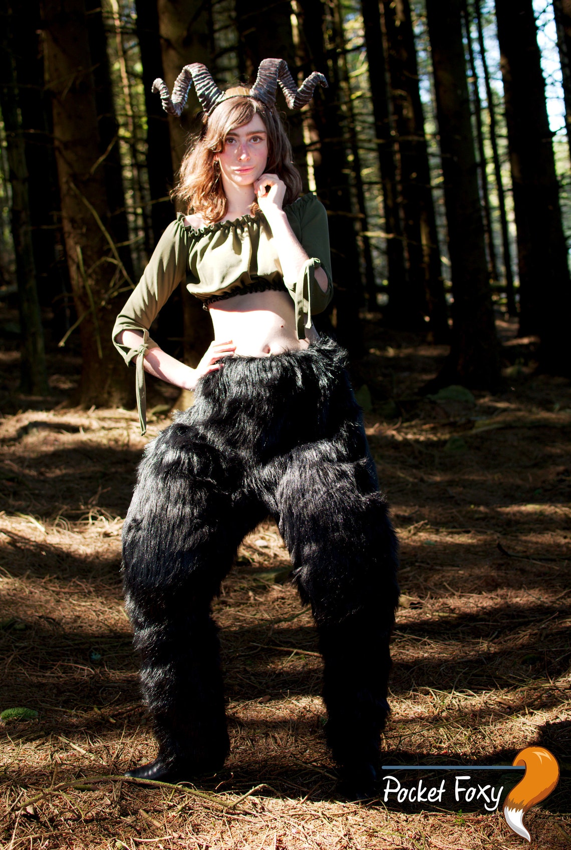 Demon Legs and Horns Black Fluffy Goat Legs Furry Fursuit Legs | Etsy