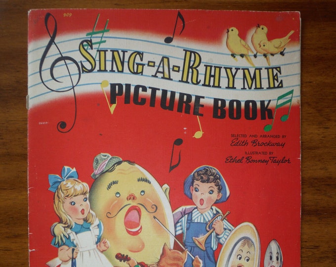 Vintage 1940's Children's Sing A Rhyme Picture Book - 1942 Whitman ...