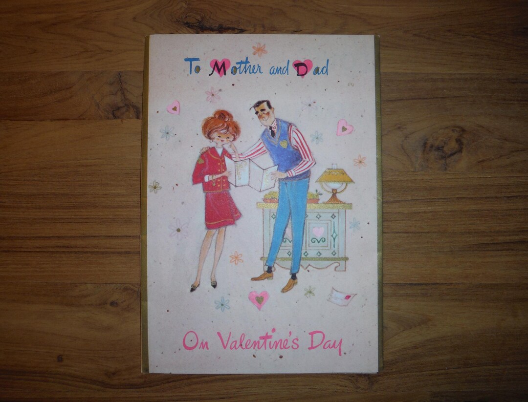 Best Vintage 1970's Parents Valentine Card - Vintage Mother Mom Dad ...