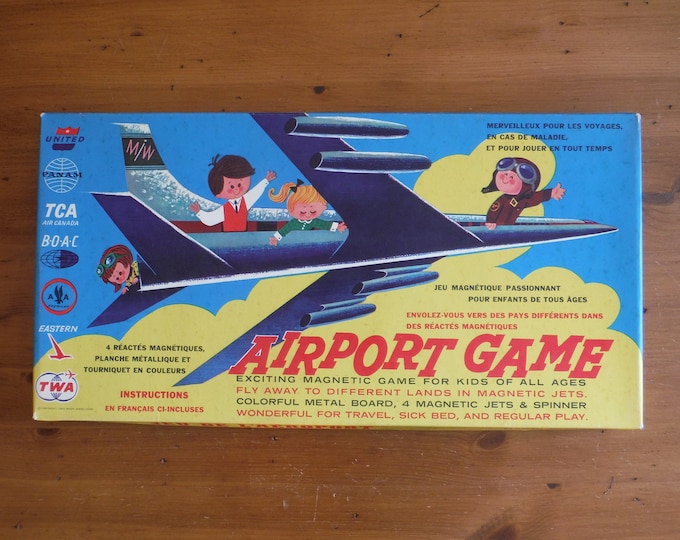 Rare Vintage 1960's Airport Board Game 1964 Magic Wand Magnetic Board ...