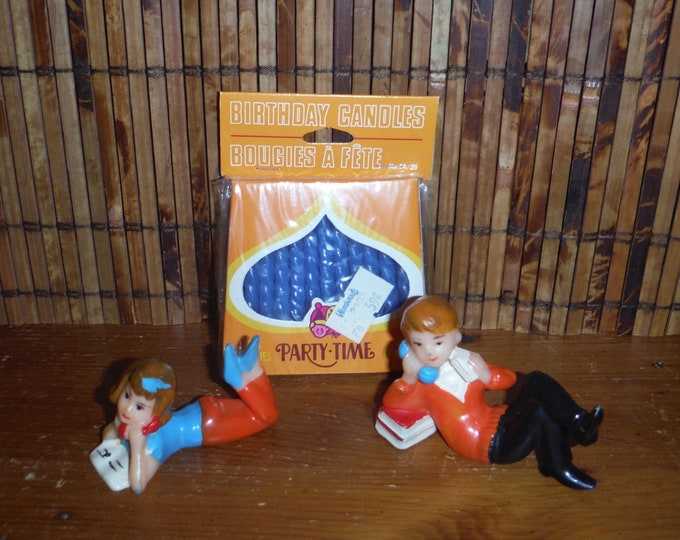 Vintage Couple Cake Topper Decorations 1970's Mod Retro Teenagers ...