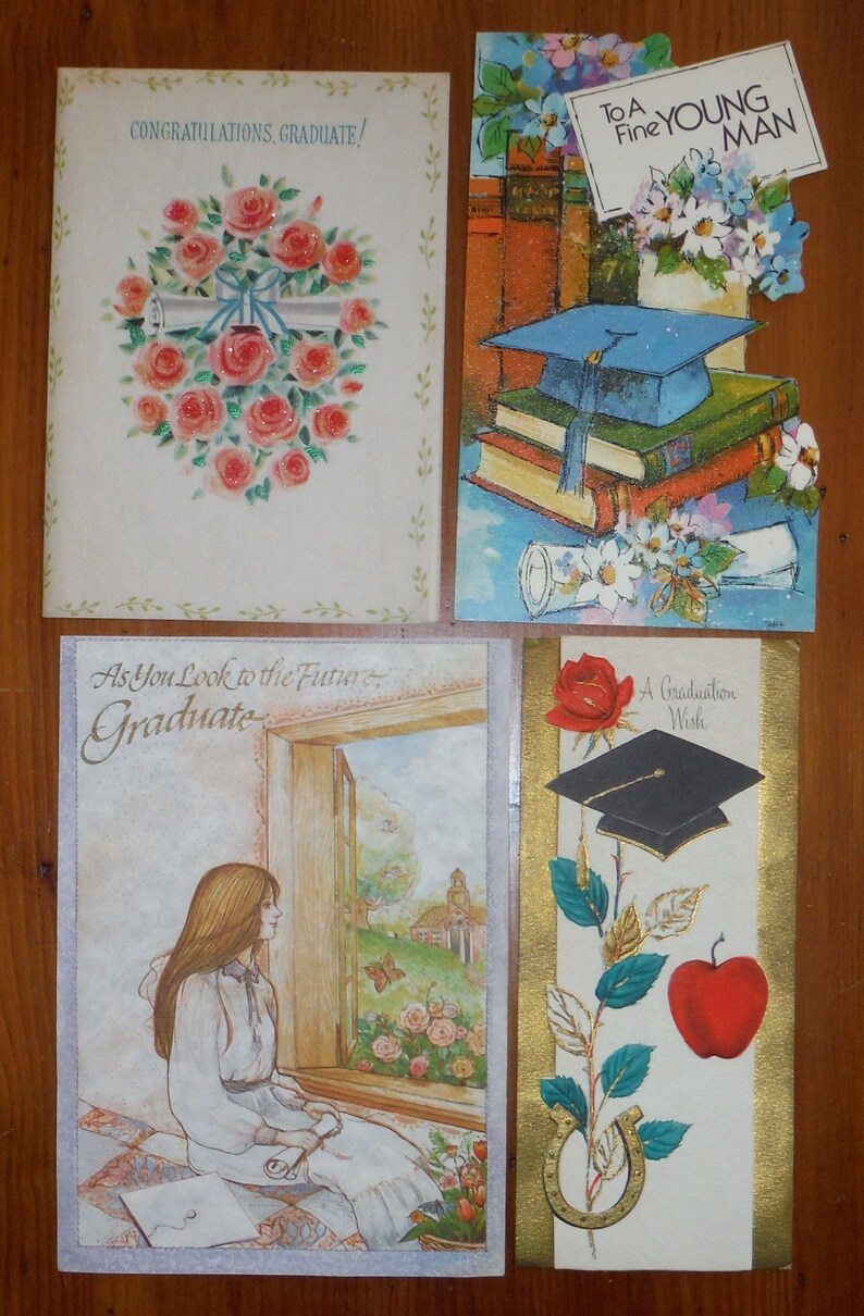 12 Vintage Graduations Greeting Cards Lot - Mod Retro Congratulations ...