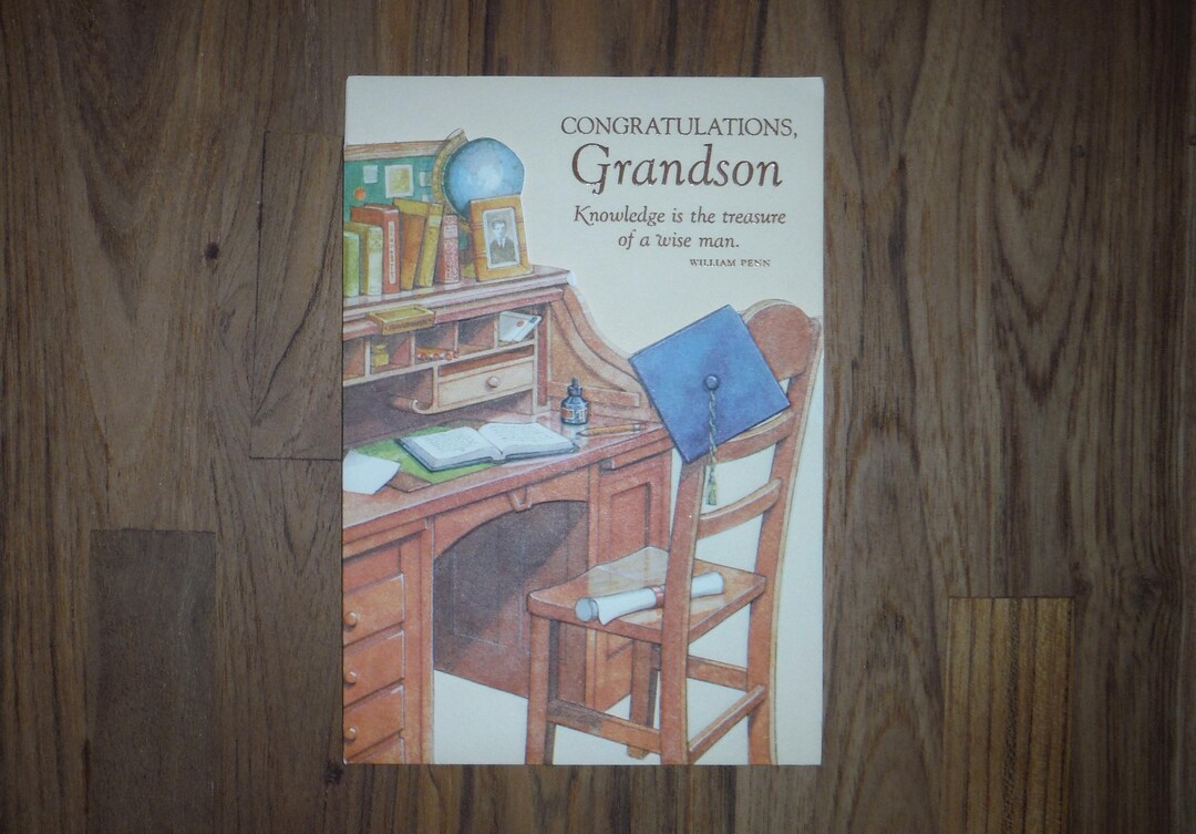 Vintage 1970's Grandson Graduation Card - '70's Congratulations ...