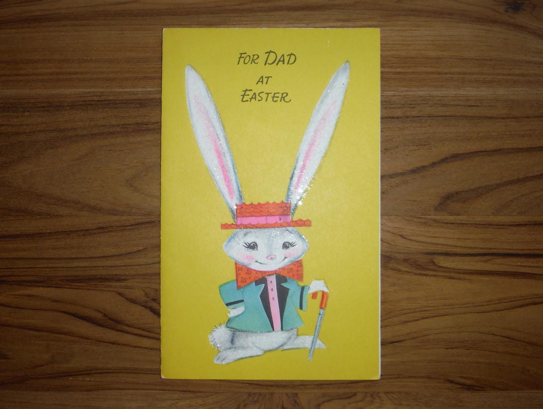 Vintage 1970's Dad Easter Card - '70's Retro Sparkly Dad Happy Easter ...