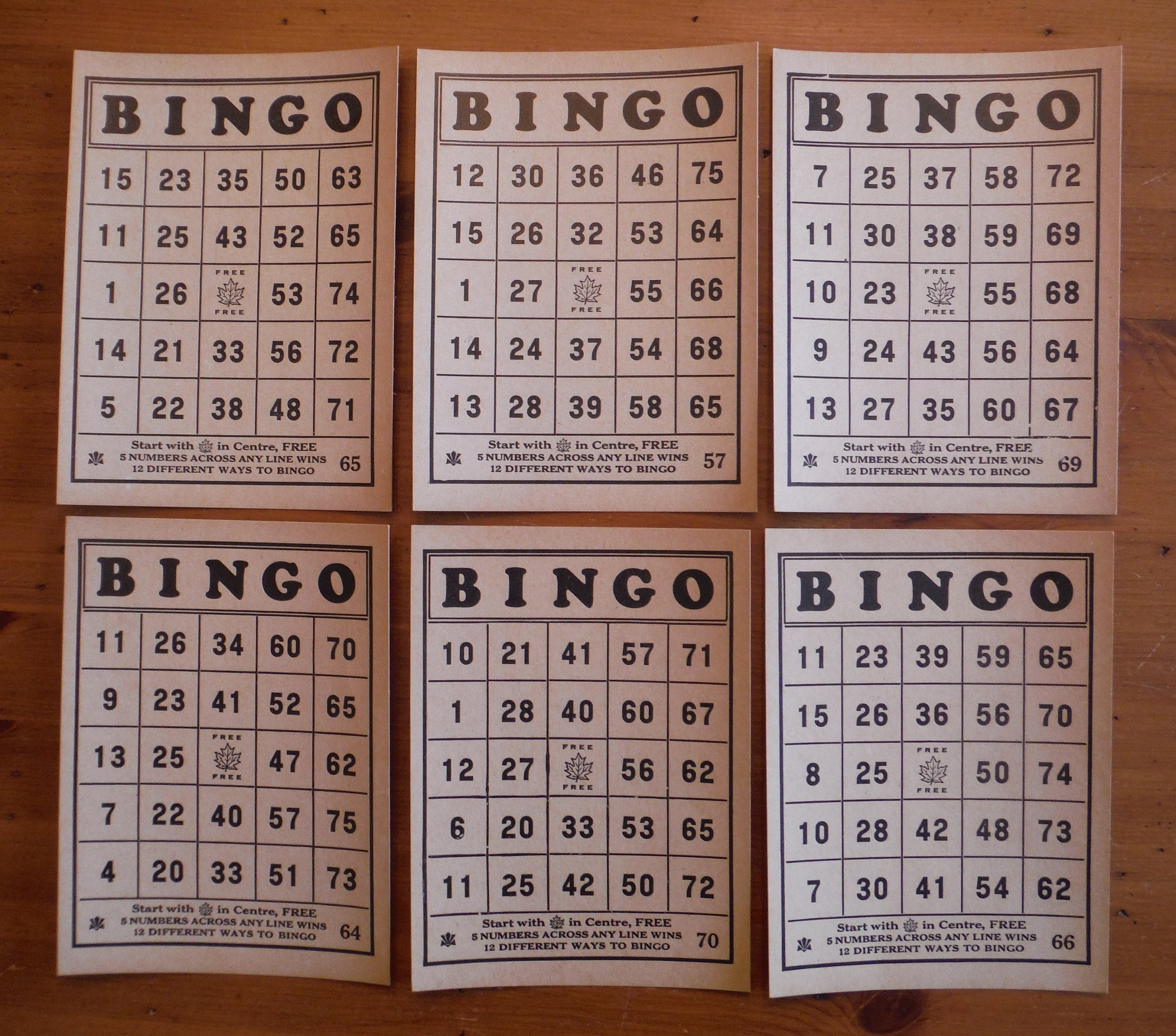 Vintage Bingo Game