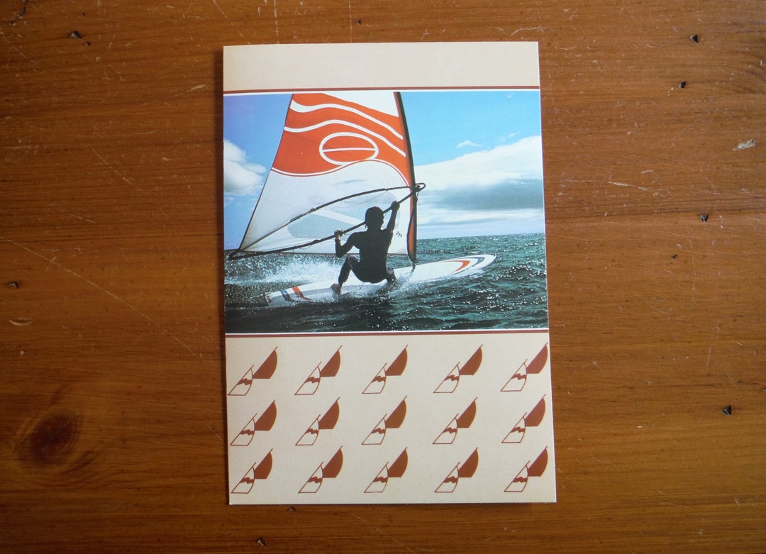 Vintage Windsurfing Birthday Card - 1970's Sailing Surfing Happy ...
