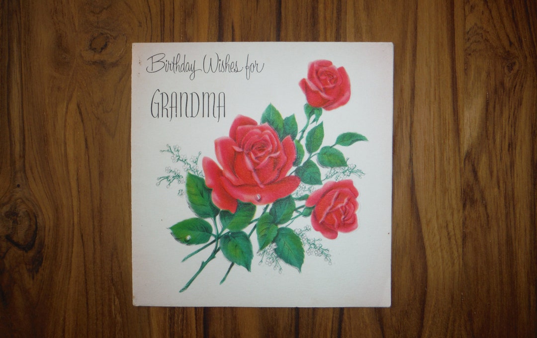 Vintage Happy Birthday Grandma Card - 1950's Special Grandmother ...