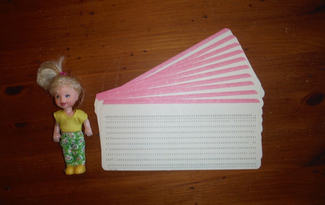 10 Vintage Data Processing Punch Cards - 1970's Cardboard Office Data ...