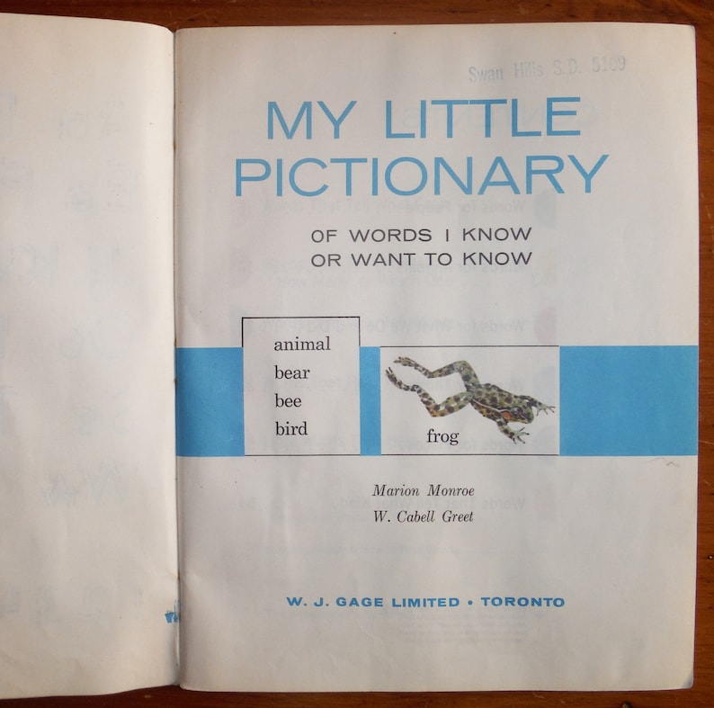 Vintage Child's My Little Pictionary Book 1970's - Etsy