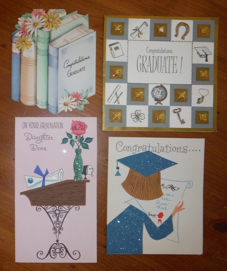 12 Vintage Graduations Greeting Cards Lot - Mod Retro Congratulations ...