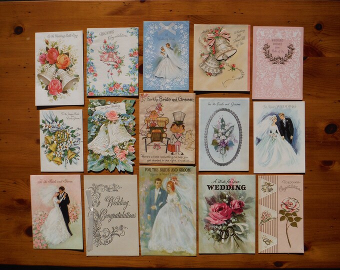 15 Vintage 1950's - 1960's 's Wedding Cards - Vintage Bride and Groom ...