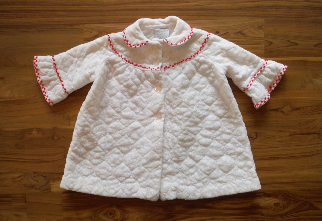 Vintage Infant Toddler Quilted Bath Robe - 1970's Toddler Baby White ...