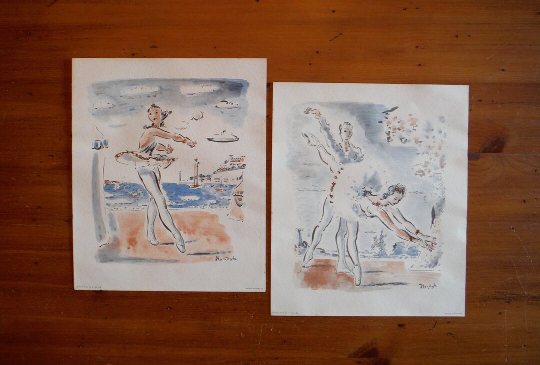 2 Rare Vintage Gerard Hordyk Ballerina Paintings - Vintage Original Ballerina Ballet Painting ...