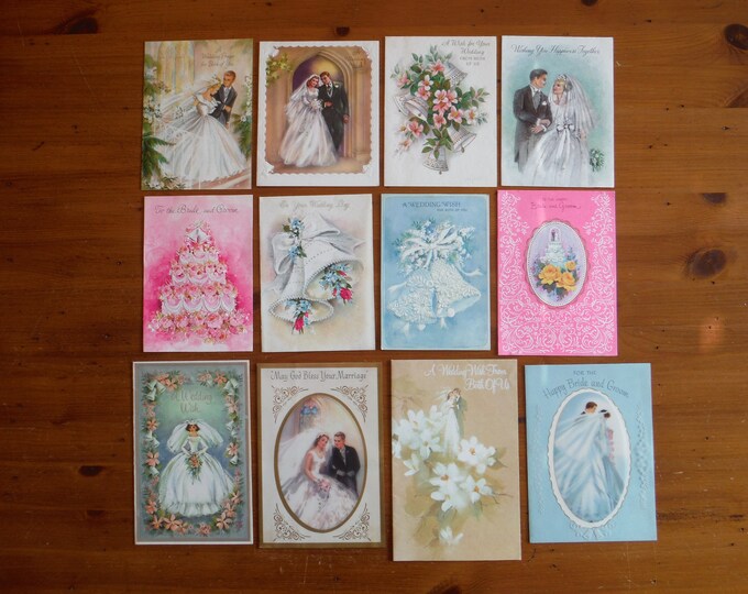 12 Vintage 1940's - 1970's 's Wedding Cards - Vintage Bride and Groom ...