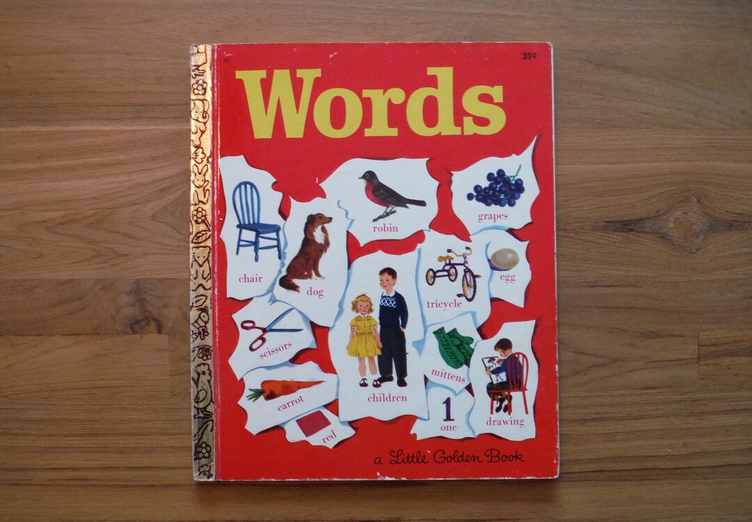 Vintage 1940's Words Golden Book 1948 Children's All About Words Little ...