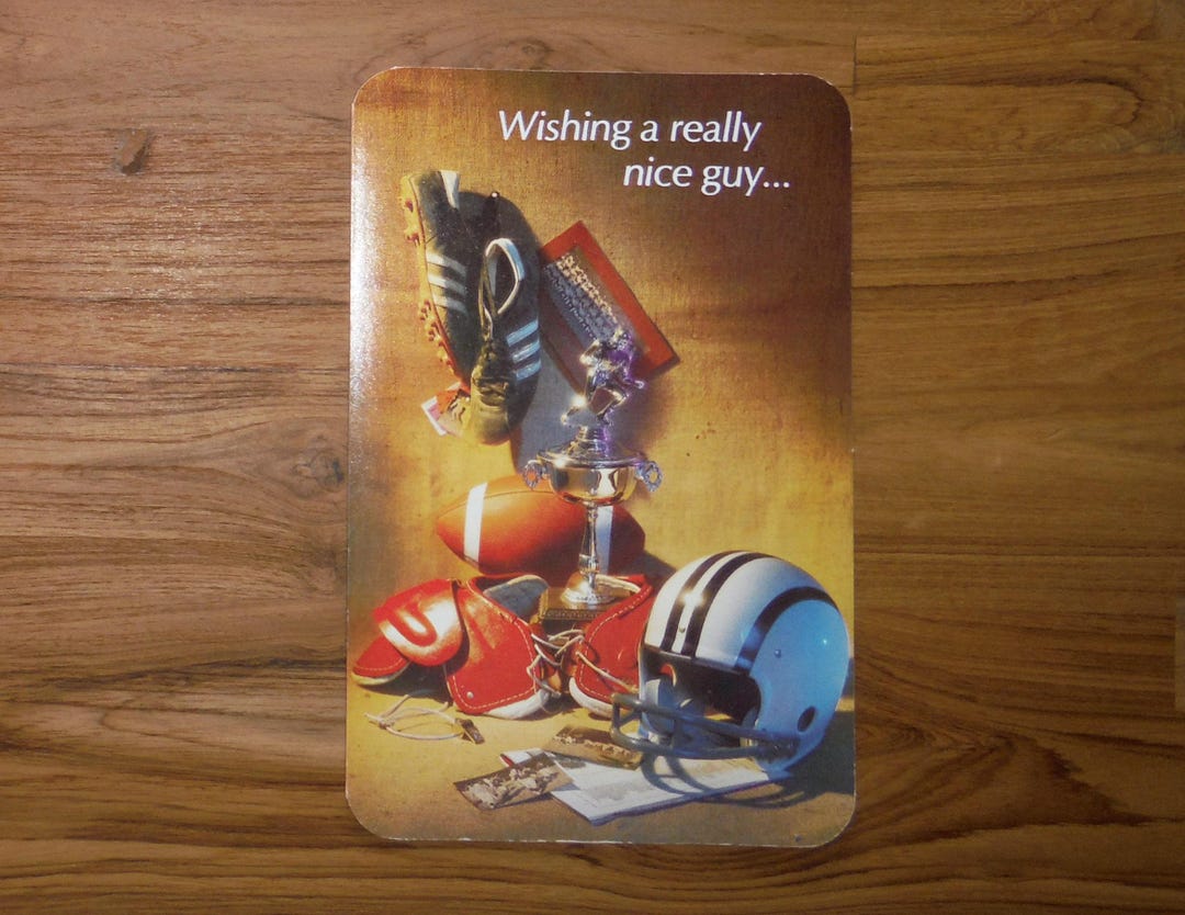 Vintage Retro Happy Birthday Sports Card - 1970's Mod Birthday Card ...