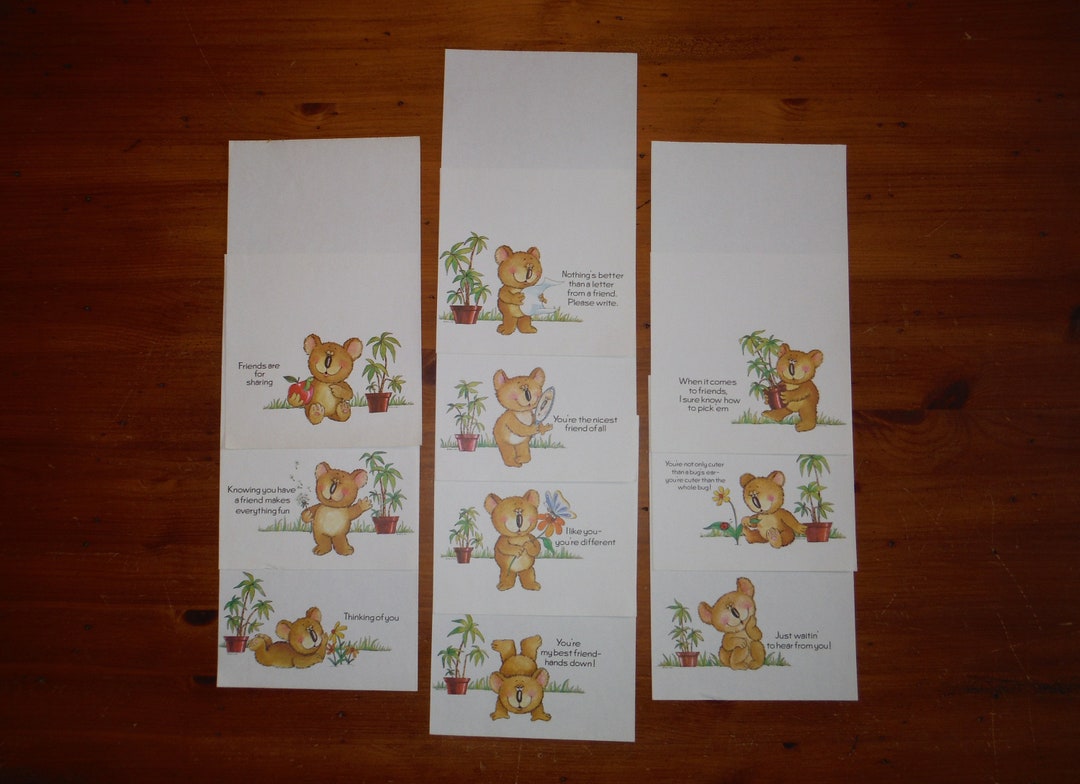 Vintage Cute Teddy Bears Stationary - Teddy Bear Friend Friends Notes ...