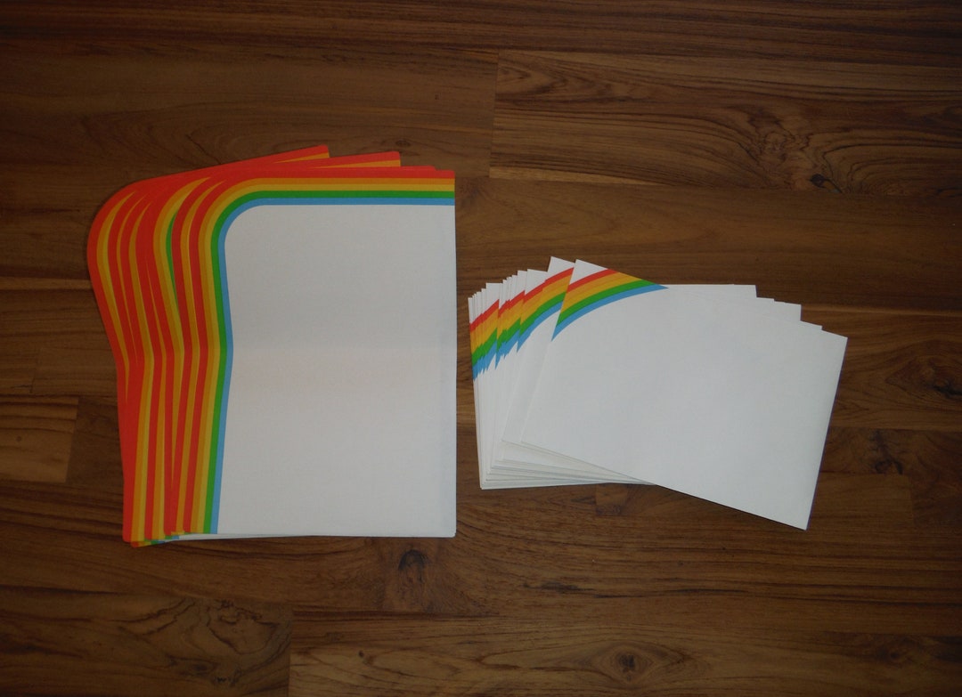 Vintage 1970's Rainbow Stationary Set 1970's Groovy Rainbows Writing ...