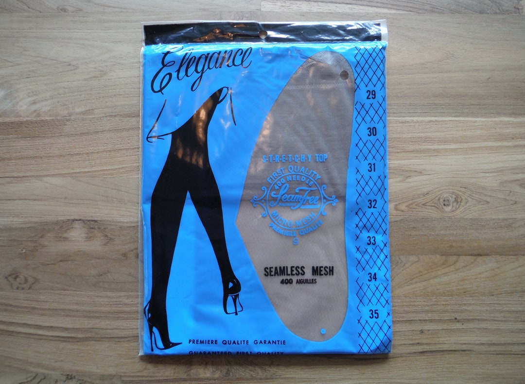 Vintage Seamless Nylons New in Package - 1960's Elegance Nylon ...