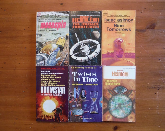 6 Vintage Science Fiction Pulp Fiction Paperbacks 1950's 1960's Sci-fi ...