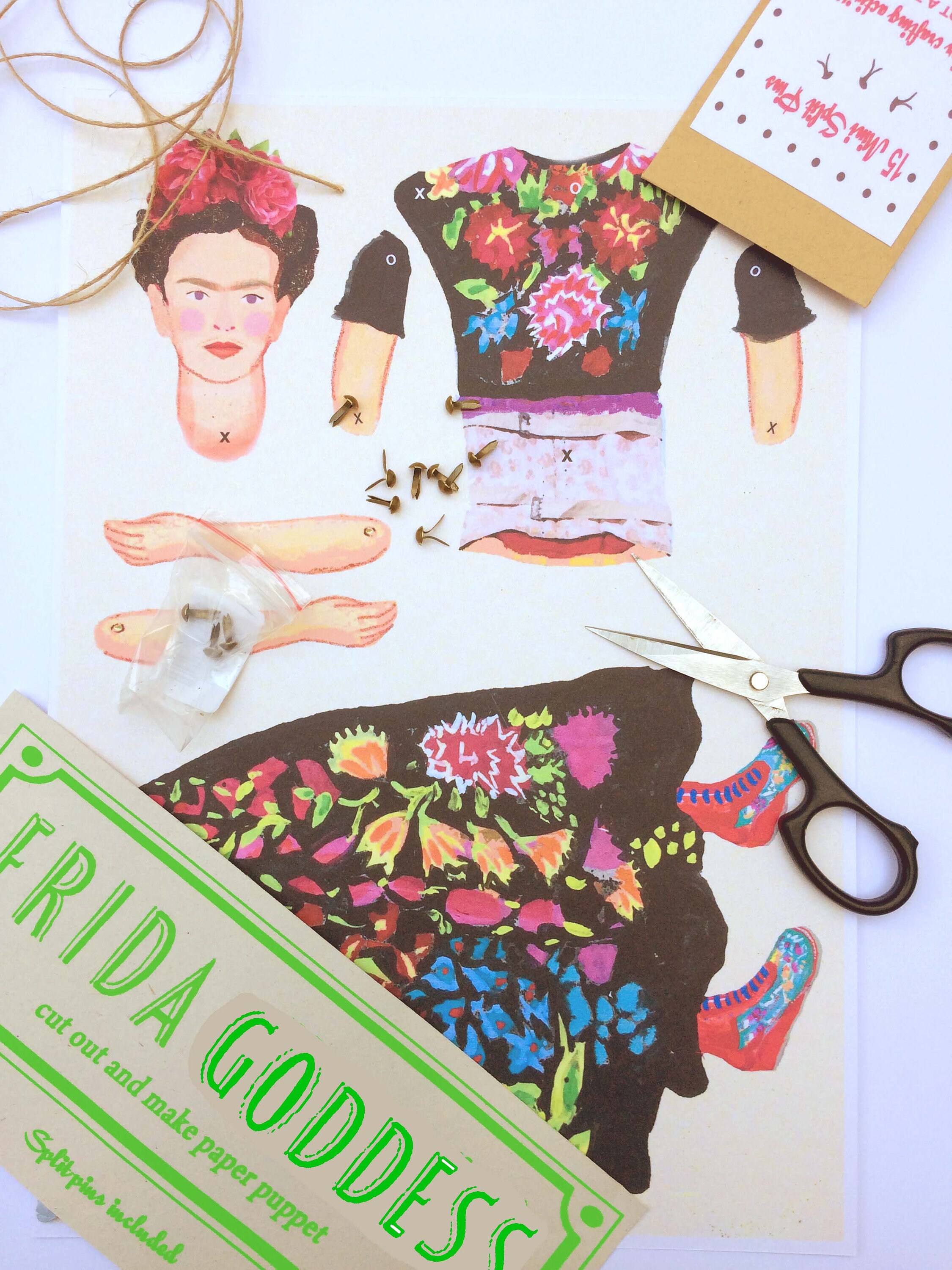 Frida Goddess Cut Out and Make Articulated Puppet - Etsy