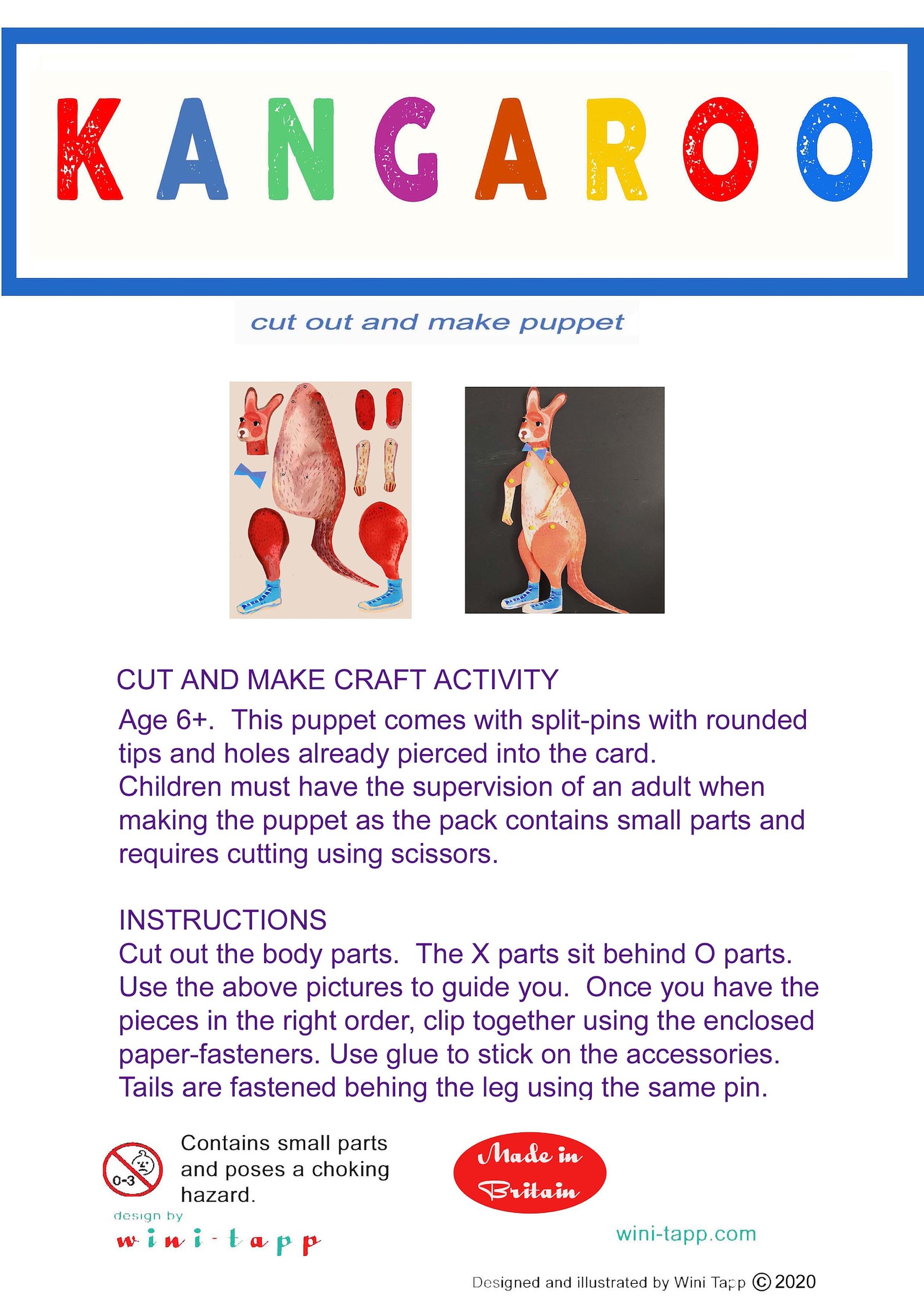 Kangaroo Cut and Make Paper Puppet - Etsy