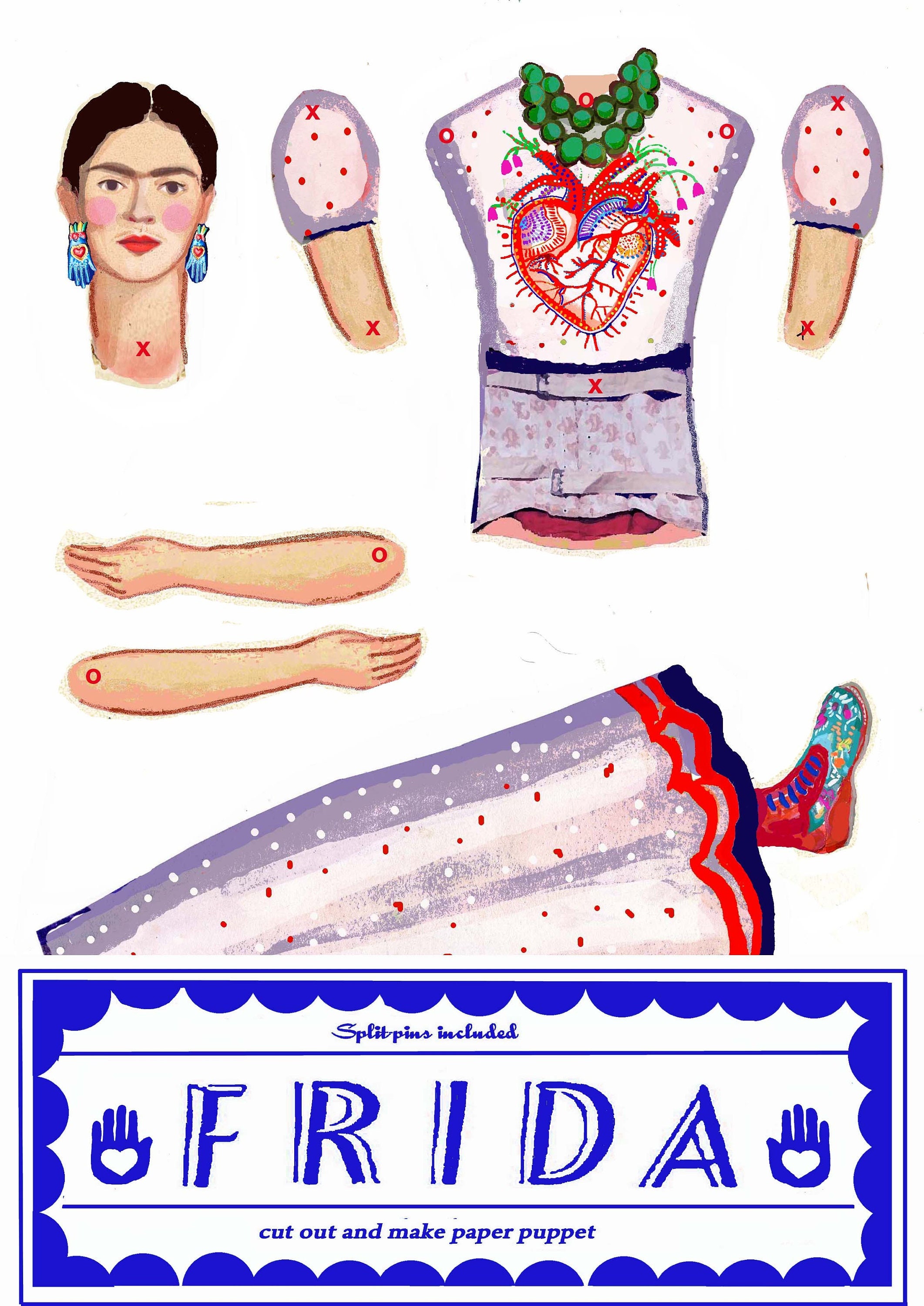 Frida K Cut and Make Paper Puppet - Etsy