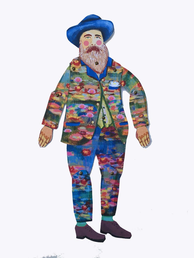 Claude Monet Cut Out and Make Paper Puppet, Craft Puppet, Gifts for ...