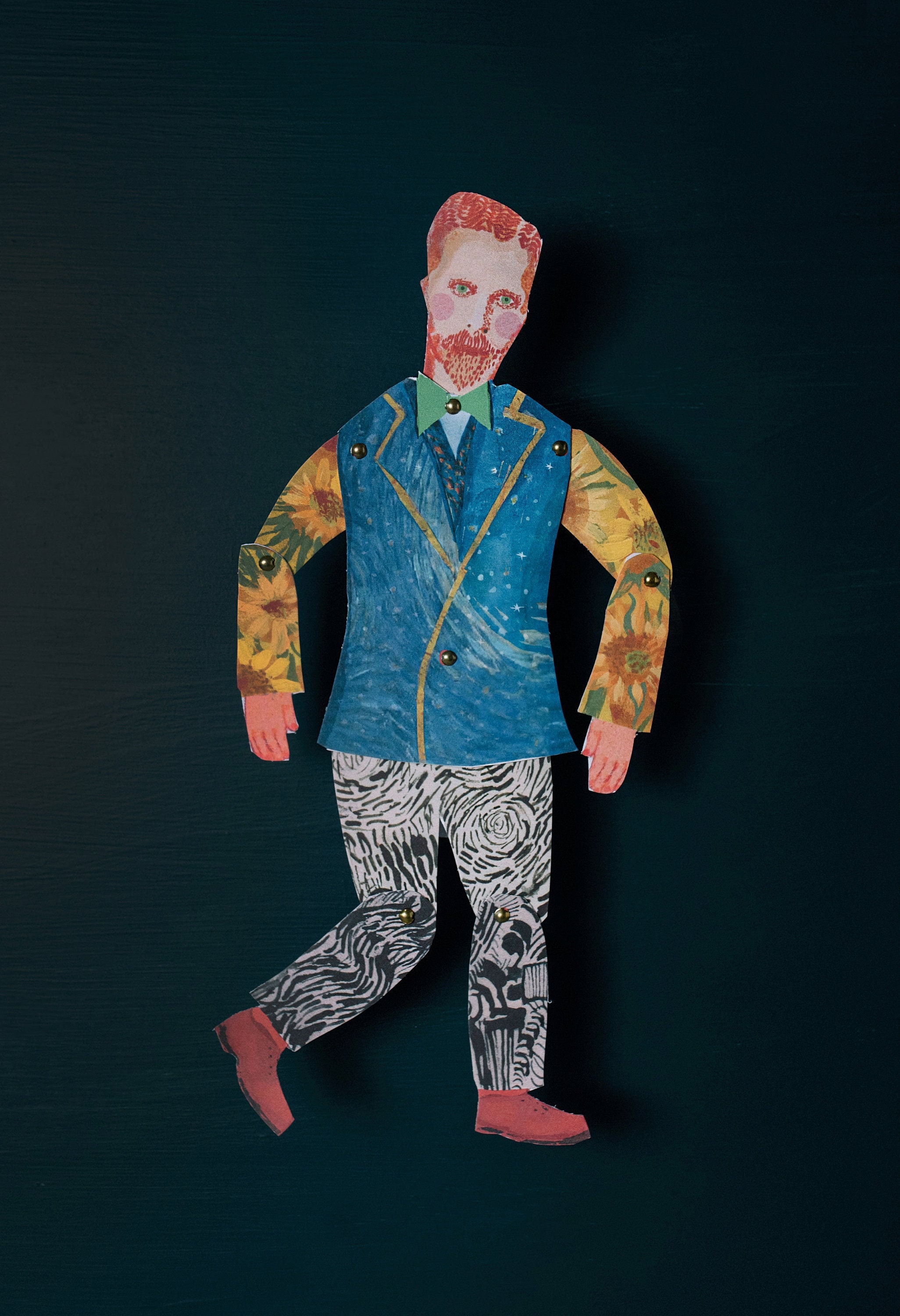 Vincent Van Gogh Cut Out and Make Paper Puppet, Craft Puppet, Gifts for ...