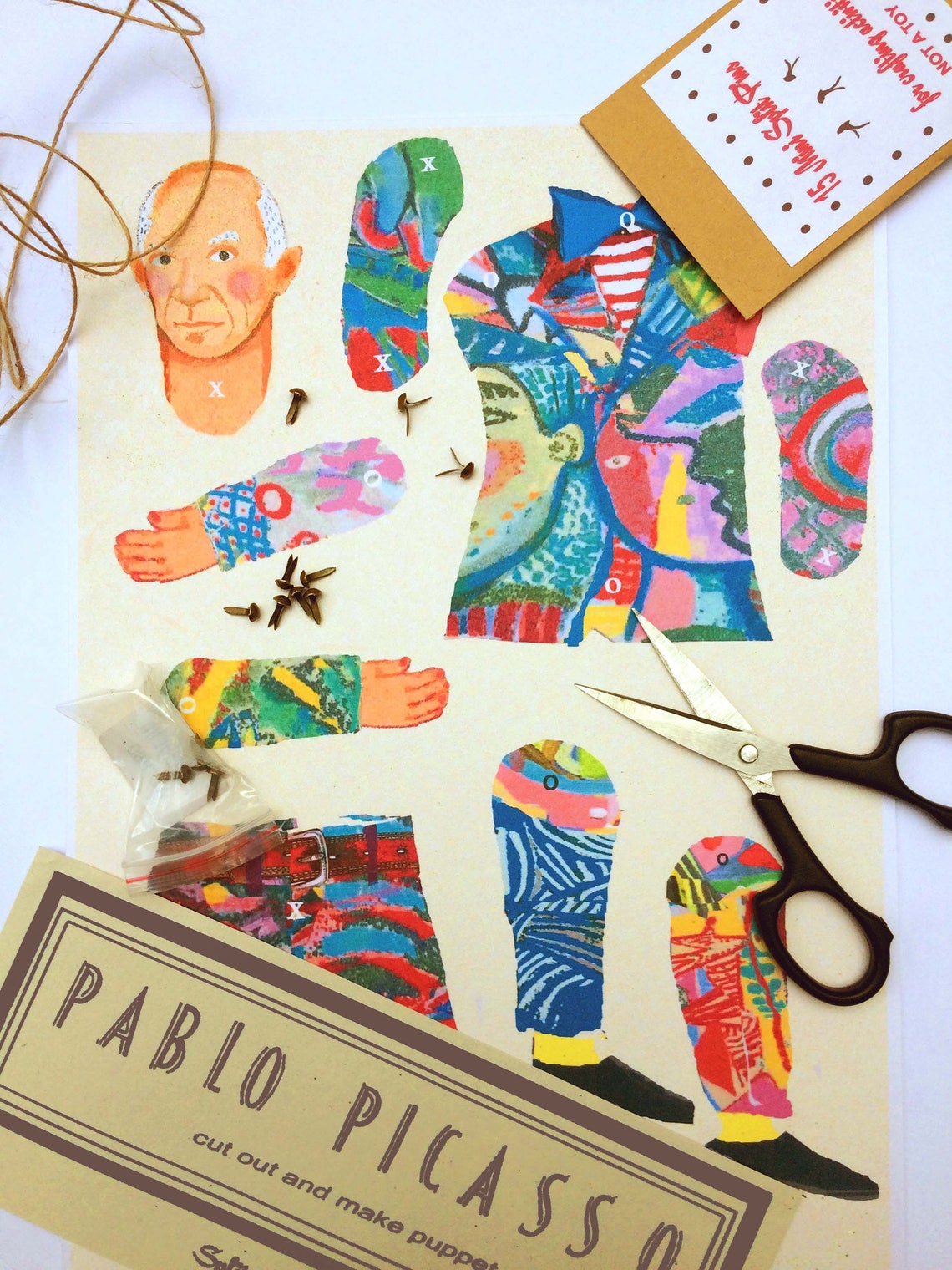 Pablo Picasso Puppet Articulated Puppet Cut Out and Make - Etsy