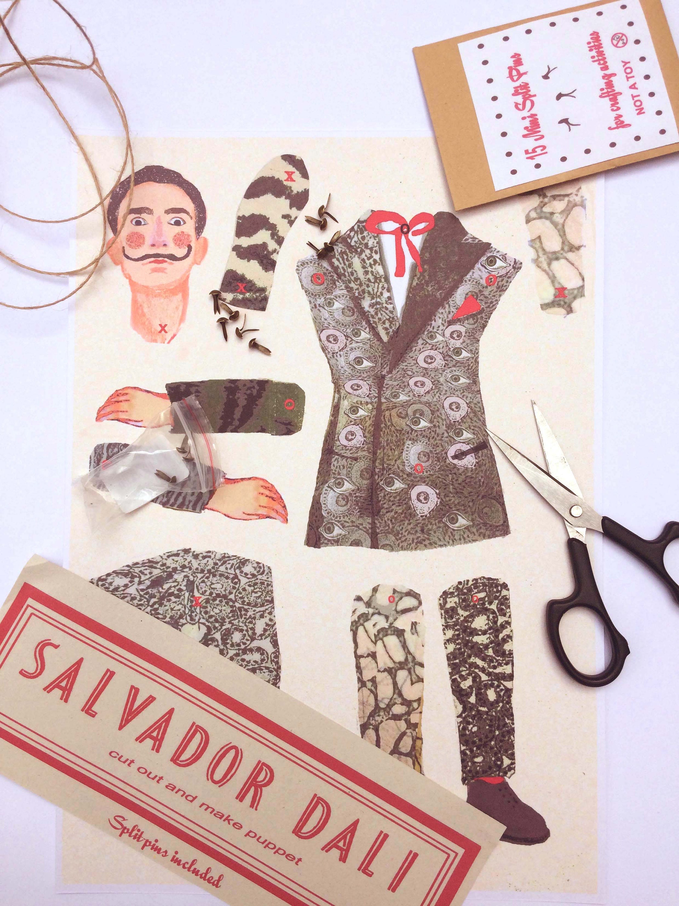 Salvador Dali Cut Out and Make Paper Puppet, Craft Puppet, Gifts for ...