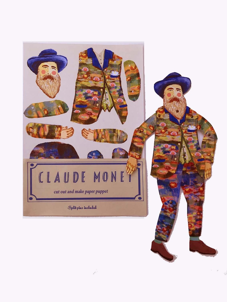 Claude Monet Cut Out and Make Paper Puppet Craft Puppet - Etsy
