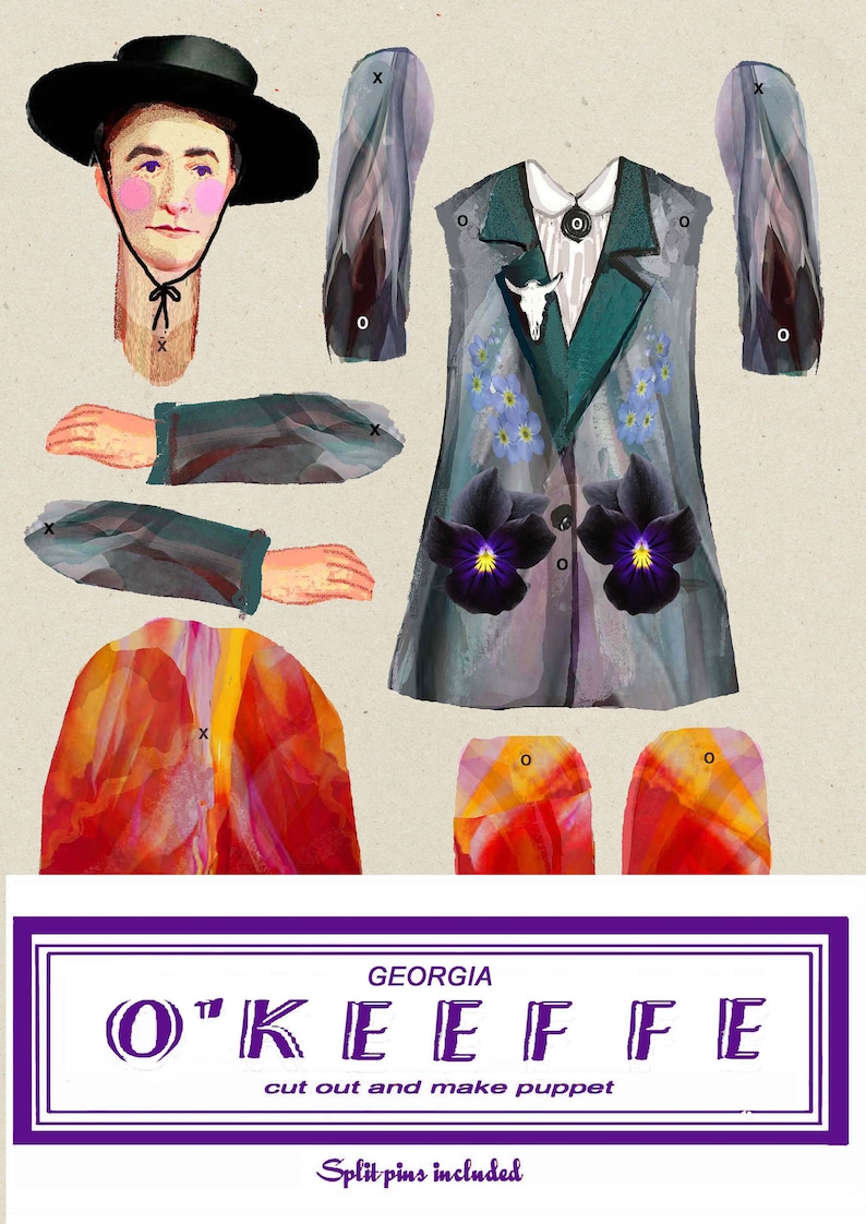 Georgia O'keeffe Cut Out and Make Paper Puppet Craft - Etsy