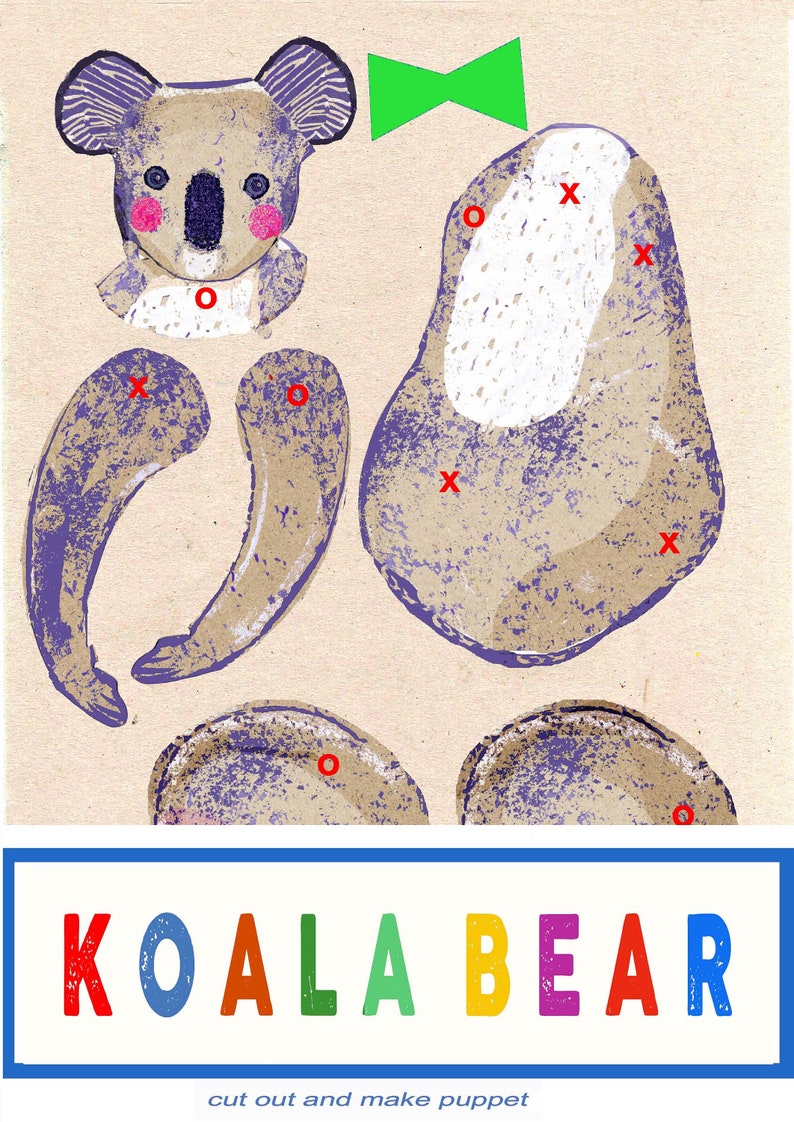 Koala Bear Paper Puppet Craft Activity - Etsy