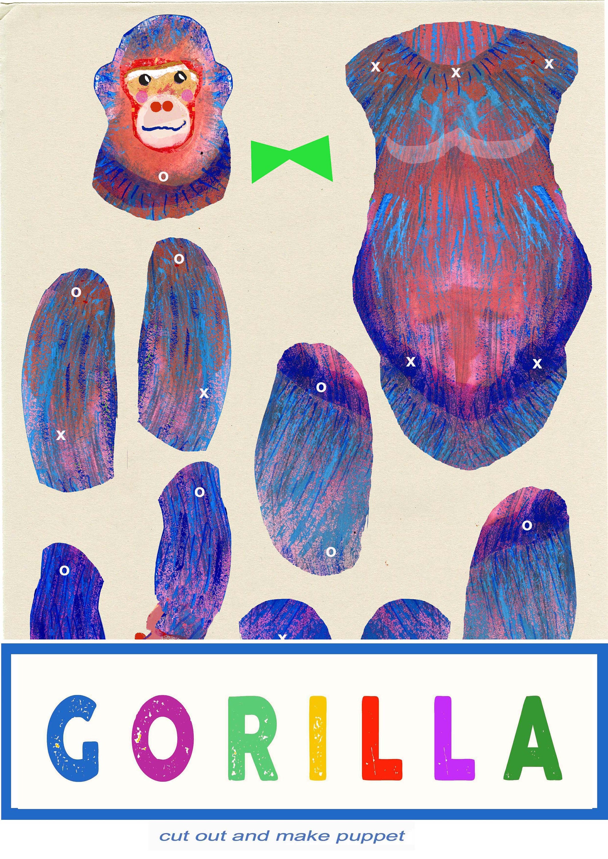 Gorilla Cut and Make Puppet - Etsy