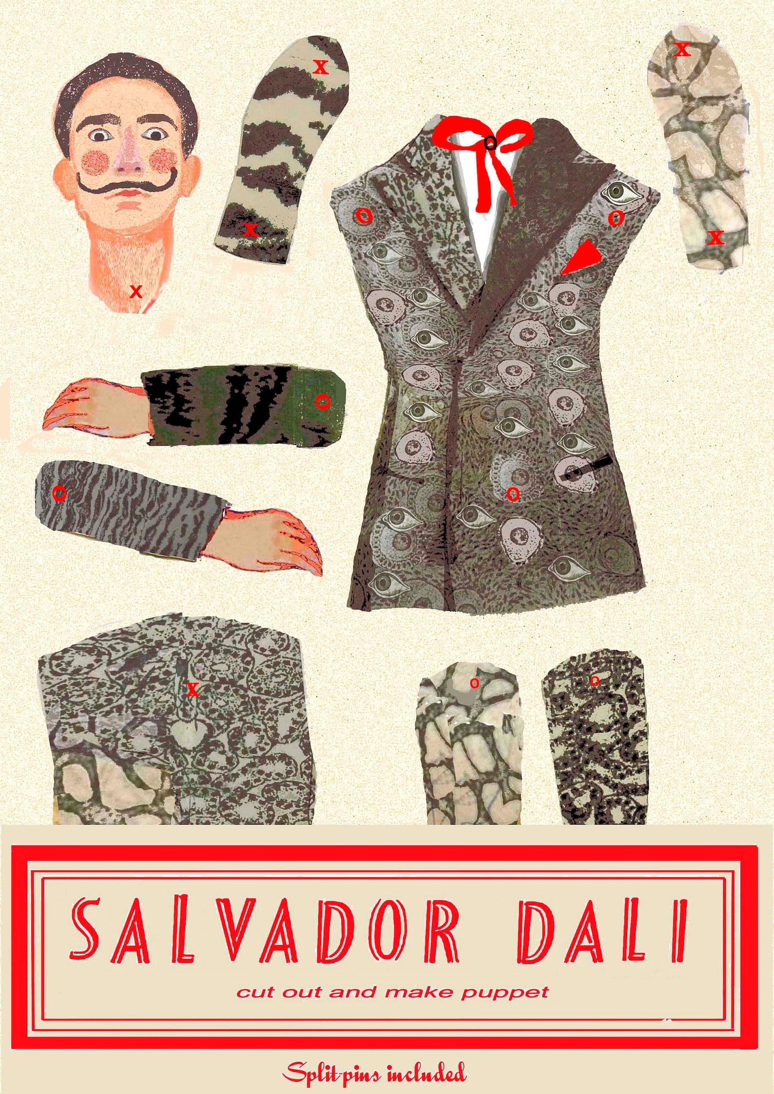 Salvador Dali Cut Out and Make Paper Puppet Craft Puppet - Etsy