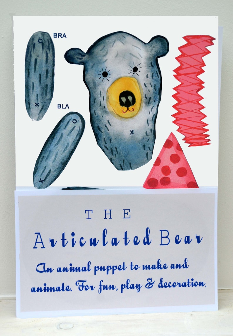 The Articulated Cut and Make Bear Puppet Kit ! - Etsy