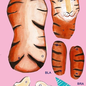 A Tiger Cut Out and Make Puppet Kit. - Etsy