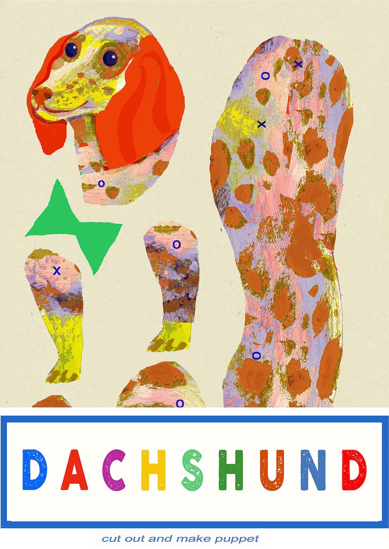 Dachshund Cut and Make Puppet - Etsy