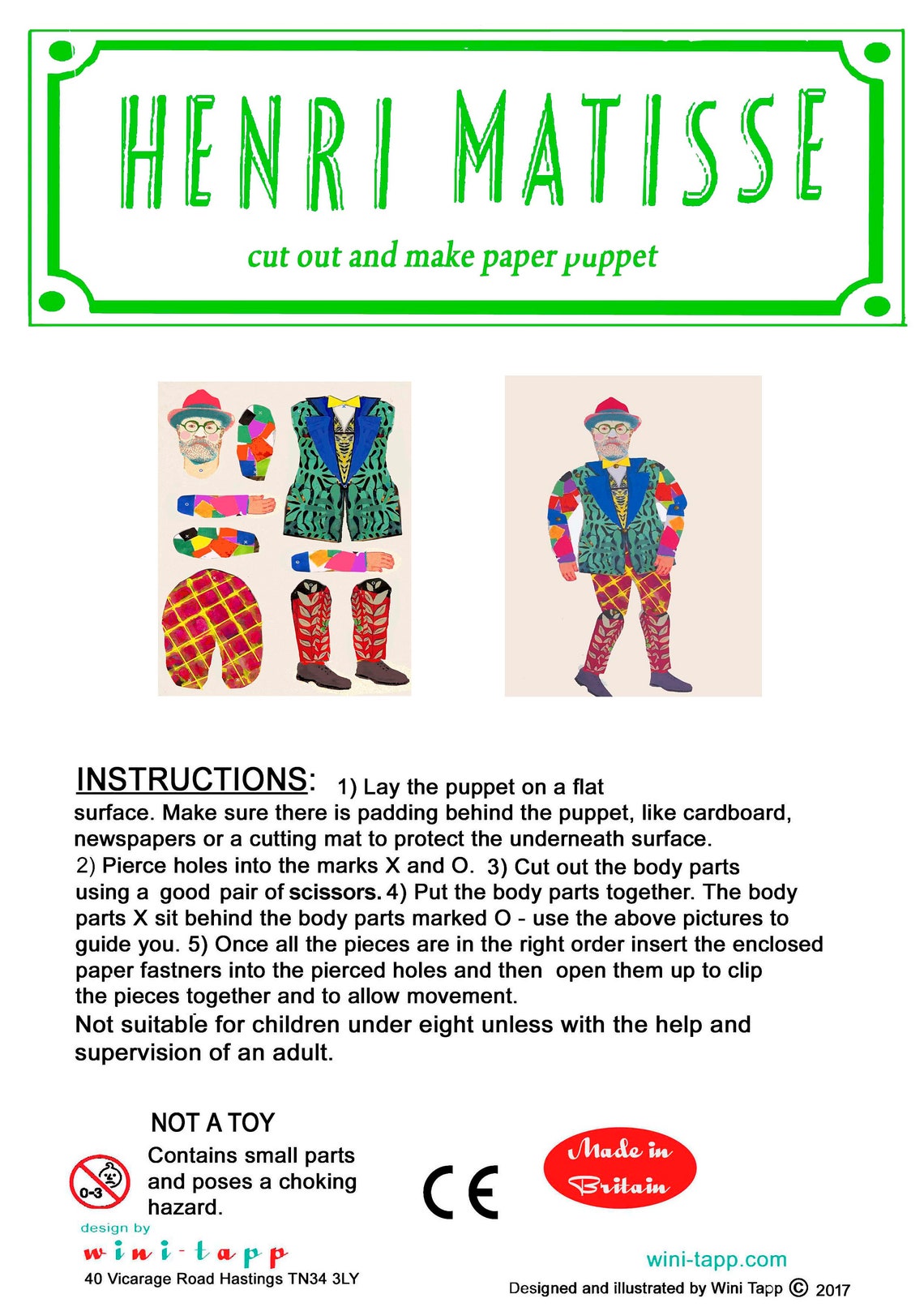 Henri Matisse Cut Out and Make Puppet | Etsy