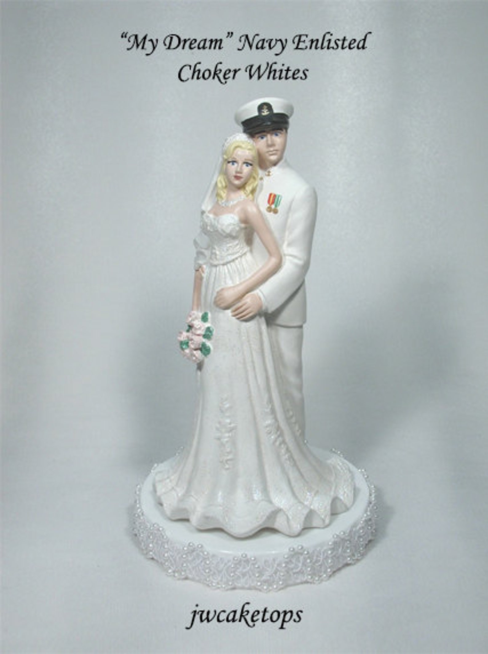 Navy Choker Whites Enlisted Military Groom With Bride Wedding - Etsy