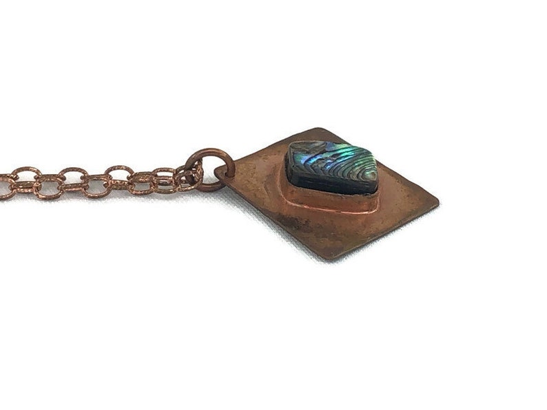 Abalone Set in Copper Necklace - Etsy